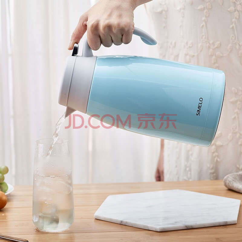 SIMELO施美乐保温壶家用保温瓶大容量304不锈钢会议室用保温壶暖瓶真空保温开水瓶2L暖壶热水瓶平安蓝色-中国中铁网上商城