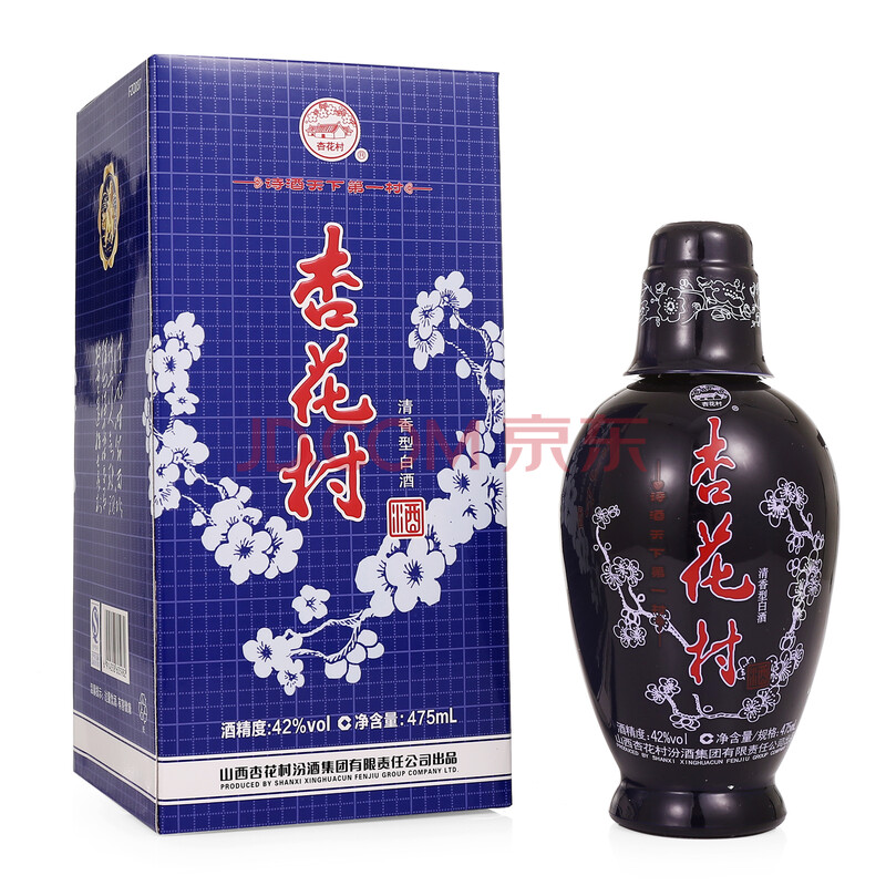汾酒 白酒 蓝瓶杏花村酒 清香型 42度 475ml*6瓶 整箱装-中国中铁网上商城