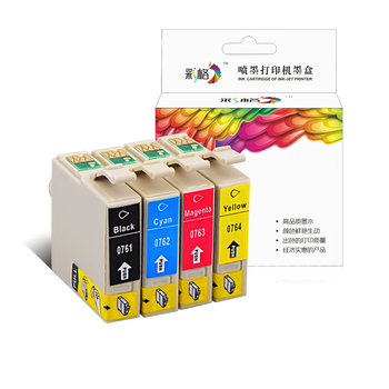彩格T0761墨盒 适用爱普生EPSON Me2 Me200 cx2800 C58 T0761墨盒 T0761 0762 0763 0764四色墨盒套装-融创集采商城