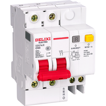 德力西电气（DELIXI ELECTRIC）断路器 空气开关 家用空开漏电保护断路器总闸漏保DZ47sLE 2P C 63A-融创集采商城