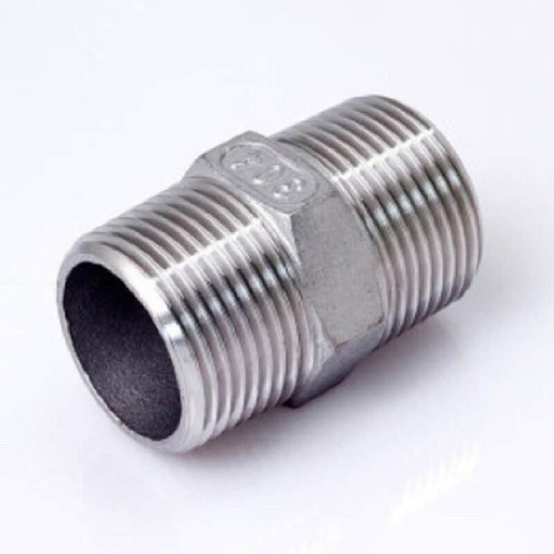 灵龙八方不锈钢304六角外丝接头4分6分1寸铸造外丝直接对丝内接水暖管配件 201材质DN20 6分-融创集采商城