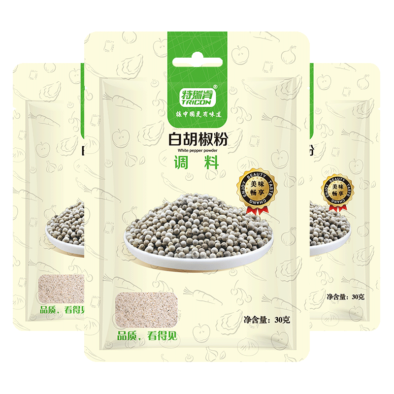 特瑞肯（TRICON）调味品 白胡椒粉 胡辣汤烹饪香料90g 3袋组合-融创集采商城