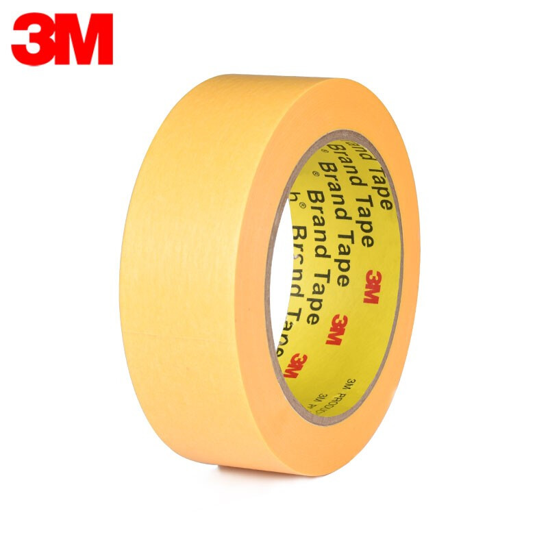 3m 244黄色美纹纸胶带耐高温和纸胶带汽车喷涂遮蔽无痕家装喷漆固定保护 30mm 50m 0 085mm 单卷装 融创集采商城