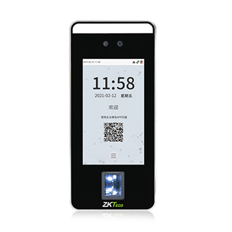 ZKTeco/熵基科技ZK-F6企业微信动态人脸指纹识别考勤机 手机APP云打卡机 远程门禁考勤一体机-融创集采商城