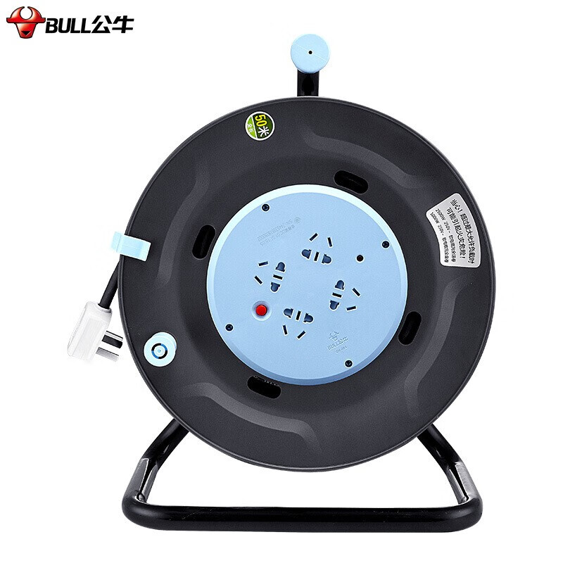 公牛（BULL） GN-804 4位50米工程接线盘/新升级过热保护电缆卷盘插座/插排 工程专用-融创集采商城