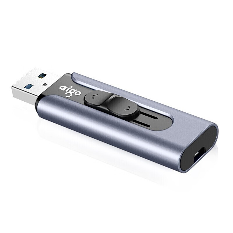 爱国者（aigo）U335 优盘 高速USB3.0 大容量金属迷你U盘 推拉伸缩商务学生优盘 128G-融创集采商城