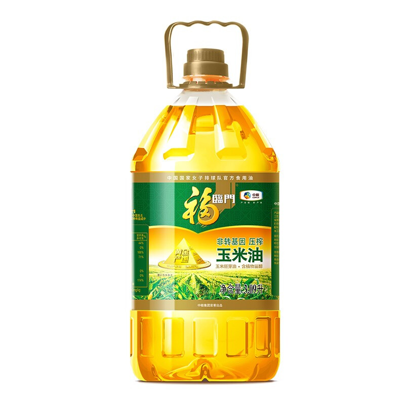 福临门 食用油 非转基因压榨玉米油3.09L 黄金产地 中粮出品-融创集采商城
