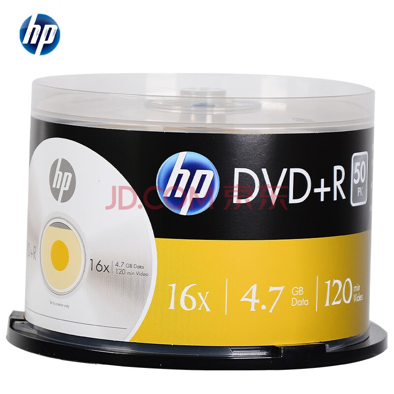 【惠普DVD+R 50P】惠普（HP） DVD+R 光盘/刻录盘 空白光盘 16速4.7GB 桶装50片【行情 报价 价格 评测】-京东