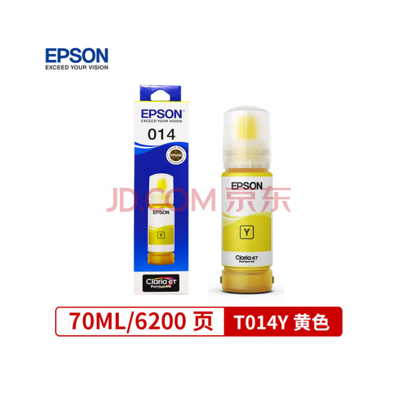 【爱普生T07F4】爱普生（EPSON） 014墨水T07F4黄色/70ml/6200页 适用于爱普生L8168/L8188打印机墨水 ...