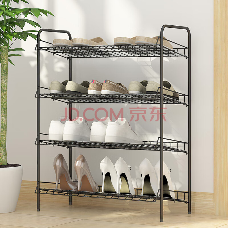 溢彩年华 鞋架储物鞋子收纳架简易多层功能组装家用门口宿舍鞋架子现代简约碳钢架四层DKA2-039--中国中铁网上商城