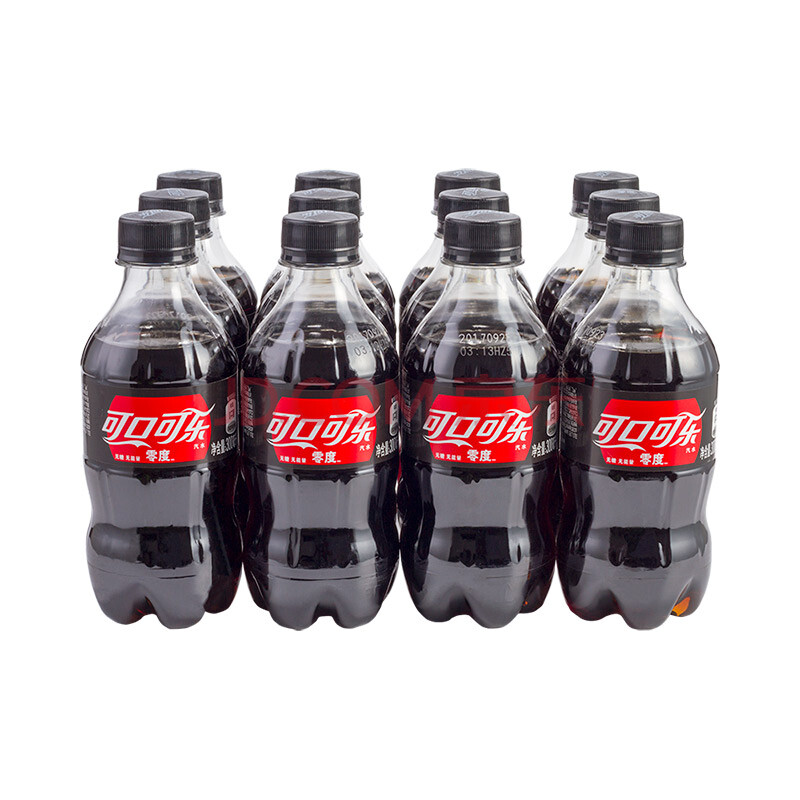 可口可乐 Coca-Cola 零度 Zero 汽水 碳酸饮料 300ml*12瓶 整箱装 可口可乐公司出品 - 福卡商城