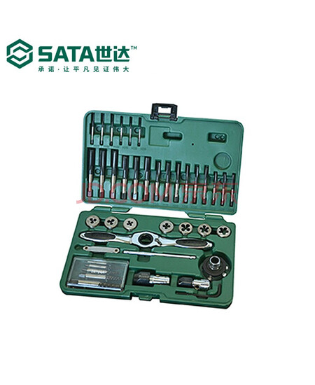 世达（SATA）40件高速钢粗牙丝锥板牙组套手用丝攻扳手板牙绞手丝攻50451现货