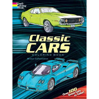 【】Classic Cars Coloring Book