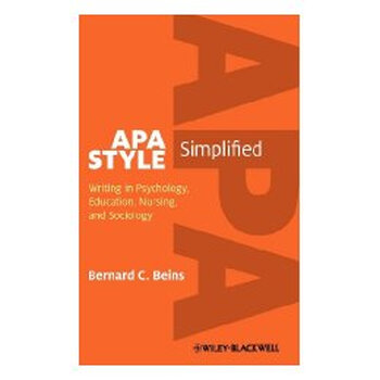 【】Apa Style Simplified: Writing In