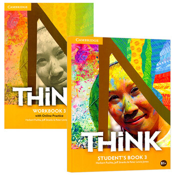 原版进口剑桥Cambridge Think 3级别学生书+练习册 初中英语教材 自学书B1+