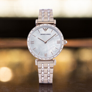 【安普里奥·阿玛尼AR11294】安普里奥·阿玛尼（Emporio Armani）手表女钢带贝母材质石英女士腕表送女友生日礼物AR11294 ...