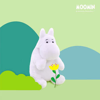 Moomin官方，呆萌表情可爱陪睡姆明公仔，儿童哄睡抱玩毛绒玩具，日本Sekiguchi原装进口 刺绣黑眼睛｜坐姿20cm（含腿长23cm ...