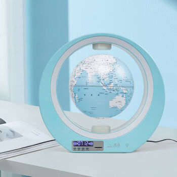 地球仪初高中学生通用磁悬浮倾角万向浮雕灯光卫星影像洋流 磁悬浮地球仪（4寸 马卡龙蓝）