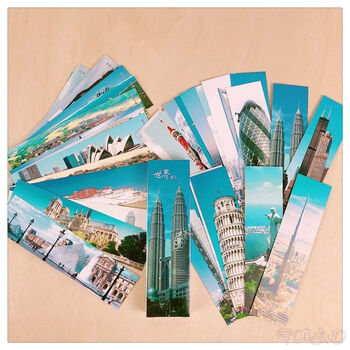 雅迎 走遍全世界旅行36张世界各地明信片高清唯美建筑地标风景留言卡片 30张书签 世界知名建筑