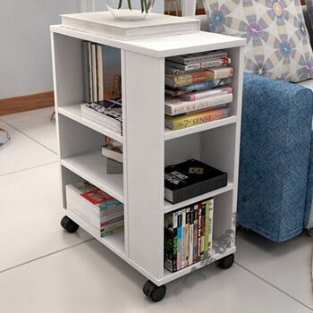 夜良辰 移动书架移动书架书柜学生落地柜储物柜收纳架带轮置物架沙发边几 天蓝色【图片 价格 品牌 报价】-京东