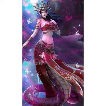 美杜莎女王海报墙贴卧室男生美女萧炎熏儿画斗破苍穹海报贴纸云韵 姜黄色 编号613 （pp背胶纸）90x50cm【推荐】 拍2发4以此