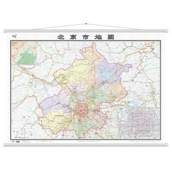【挂绳版】2022年新版 北京地图 1.1米*0.8米覆膜防水 政区交通图