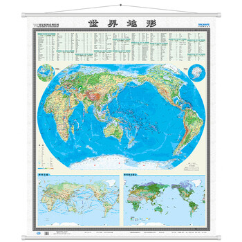 竖版地形图地图挂图 1.2*1.4米 国家版图系列 无拼缝 筒装无折痕 全景版图
