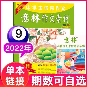 意林作文素材杂志2022年7月上第13期 初高中版青少年作文素材教辅书期刊【单本】 2022年5月上第9期