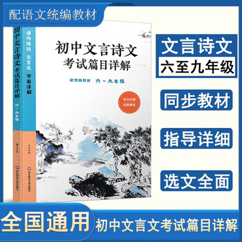 初中文言诗文考试篇目详解 六至九年级通用配套语文统编教材古诗词文言文 初中语文教辅华东师范大学出版社