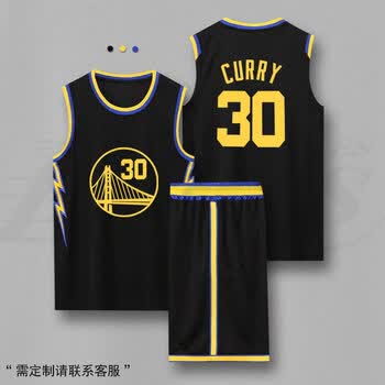 库里球衣6号湖人科比哈登詹姆斯欧文篮球服套装男定制队服女速干 黑色库里30号-新城市版 5XL码