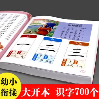 儿童识字书籍 幼儿园看图阅读与识字700个幼小衔接中班正版教材学前宝宝唐诗书认字启蒙小学唐诗三百首早
