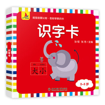 蓝鲸图书专营新书幼儿早教卡 视觉启蒙认知色彩激发闪卡 【2-3岁】识字卡