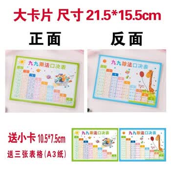 幼儿园数字分解尺抖音10以内加减法卡片儿童宝宝10数字分成20分解 九九乘法除法表/封塑卡