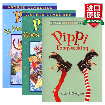 英文原版 长袜子皮皮开船了/在南海系列3册 Pippi Longstocking 安徒生奖