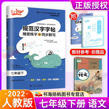 7-8年级可选】笔下生辉初中语文字帖七八年级随堂练字与同步默写课课练 七年级下册 同步字帖 部编人教版