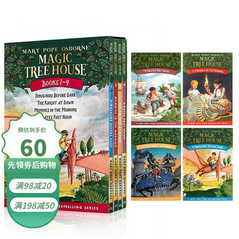 儿童绘本小说 Magic Tree House 神奇树屋1-4册 美国中小学课外阅读 故事章节桥书