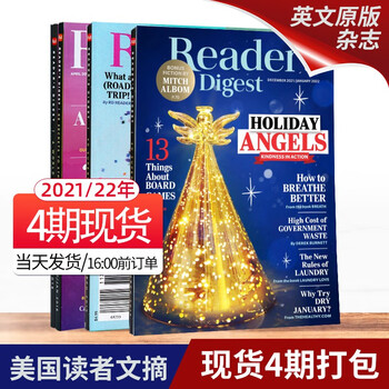Reader‘s Digest 小开本美国版读者文摘杂志2022/21/22年优惠打包/订购 文学文摘期刊杂志英语英文杂志 4期打包22年12.1/2/3.4/5月