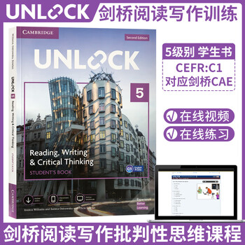 原版第二版 剑桥unlock教材 初级中学英语听力口语阅读写作综合批判思维课程 basic  unlock1 2 3 4 5 附在线学习账号 Reading Writing 5级（读写）