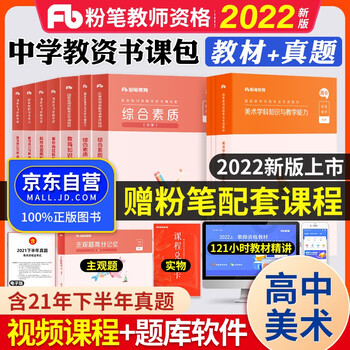 粉笔教师资格证考试用书2022高中美术 粉笔教资高中教材+历年真题及解析 综合素质+教育知识与能力+美术学科知识与教学能力（共10册）