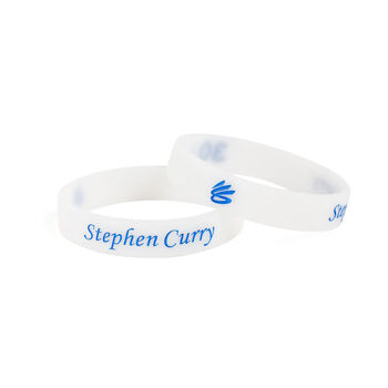 库里新款logo手环勇士队球星斯蒂芬Curry30号篮球运动夜光签名硅胶手链男NBA 新款 夜光白色蓝字一条装 小号17cm(建议110斤以下)