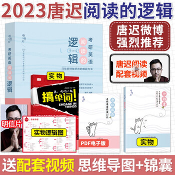 现货2023考研英语王江涛高分写作+词汇恋练有词++唐迟阅读的逻辑+田静句句真研长难句英语一英语二历年+红宝书 唐迟阅读的逻辑【阅读方法论】