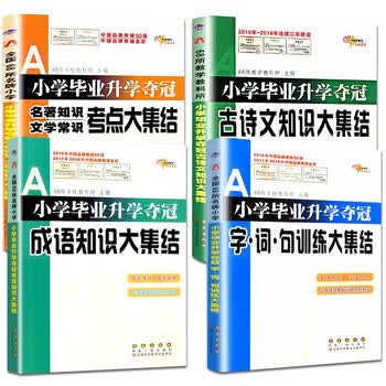 小学毕业升学夺冠 名著文学知识考点 古诗文 成语 字词句训练 知识大集结 共4本