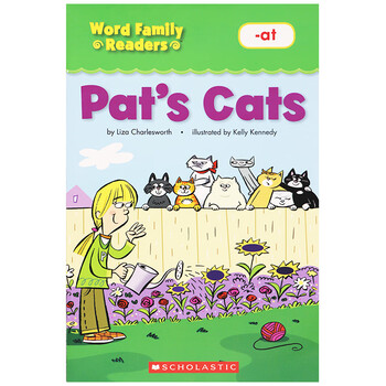 学乐自然拼读词根绘本Word family-at:英文原版Pat's Cats