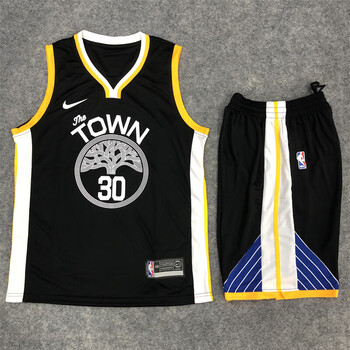 潮穿搭篮球服套装透气背心库里30号球衣真两件T恤情侣球服定制diy 黑色库里30上衣+短裤 S(身高135-145cm)