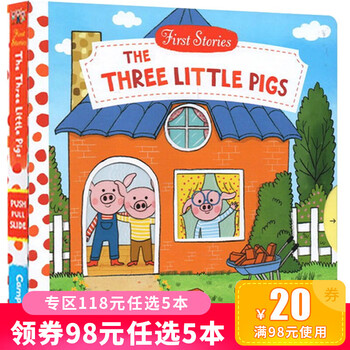 The Three Little Pigs 三只小猪 First Stories 童话篇操作机关书 英文原版绘本 亲子互动故事 BUSY系列纸板 英语启蒙认知