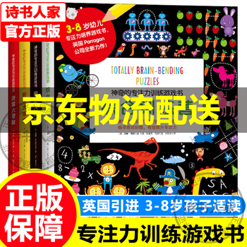【官方正版】迷宫大冒险英国引进神奇的专注力训练游戏书全4册数字大爆炸综合训练营逻辑思维书籍早教图画捉迷藏找不同图形大猜想玩出3-8岁绘本