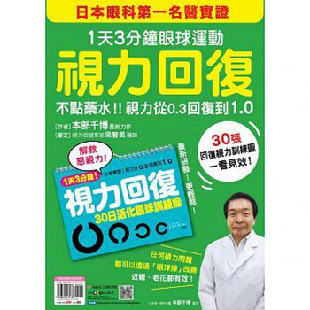 台版视力回复 1天3分钟眼球运动 按压眼睛附