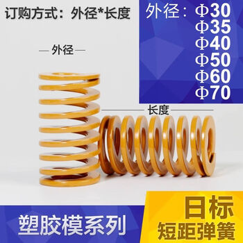 模具黄色弹簧日标压缩矩形高强度扁线短距弹黄/30/35/40/50/60/70 TF黄35x35【图片 价格 品牌 报价】-京东
