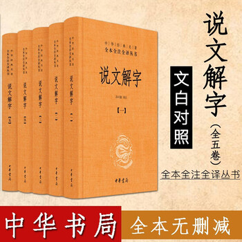 说文解字 中华书局 全5册精装传统国学经典 中华经典名著全本全注全译注释译文 注音版 部首检子表 字 说文解字(全五册)