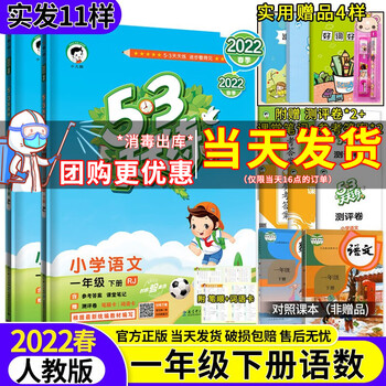 销量过万】2022新版53天天练一年级上册语文数学部编人教版RJ五三5.3天天练一年级上下册53随堂测同步训练习册试卷5+3天天练习册小儿郎系列 53天天练语文数学【一年级下册】